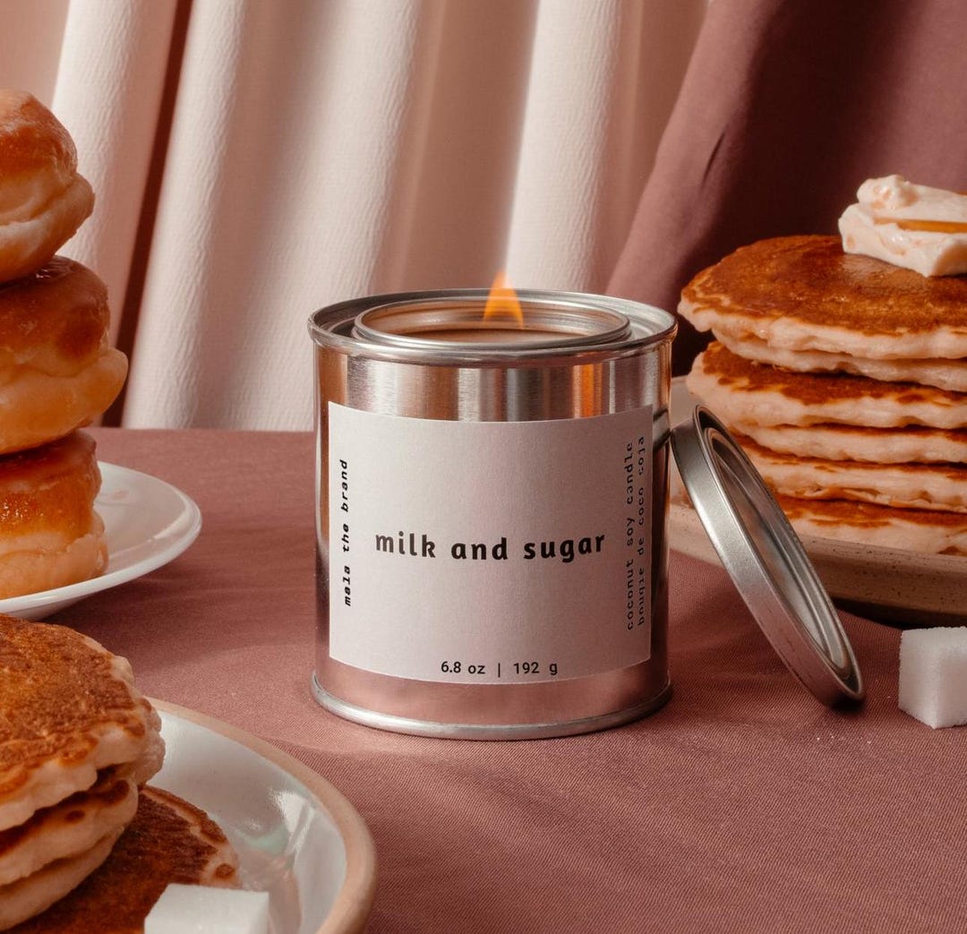 Milk and Sugar Candle | Vanilla + Cinnamon + Cream | Scented Soy Candle ...