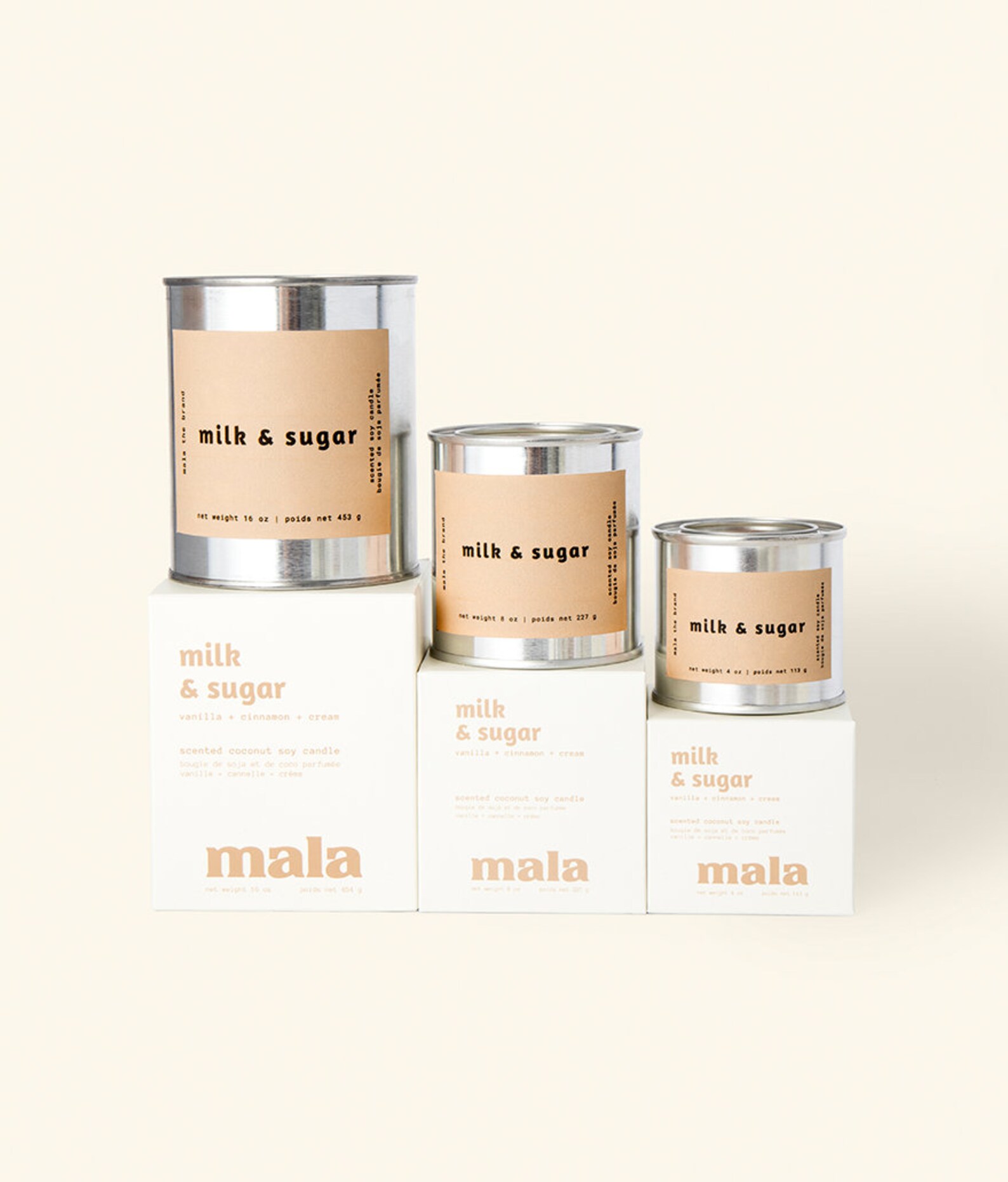 Milk and Sugar Candle | Vanilla + Cinnamon + Cream | Scented Soy Candle ...