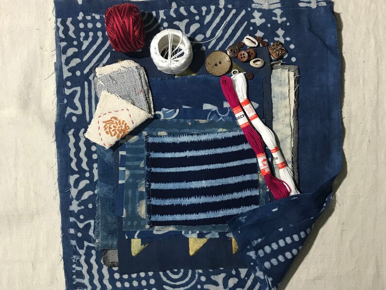 Indigo DIY Kit/ Boro Stitching Kit / Mending Quilting and - Etsy