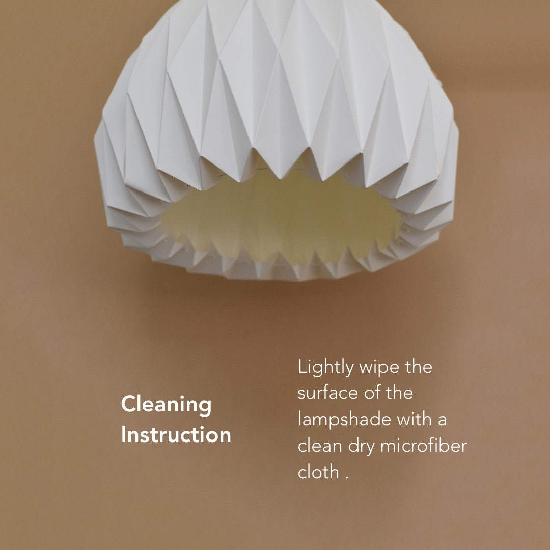 Large Origami Paper Lampshade Luma Linden White Pendant - Etsy