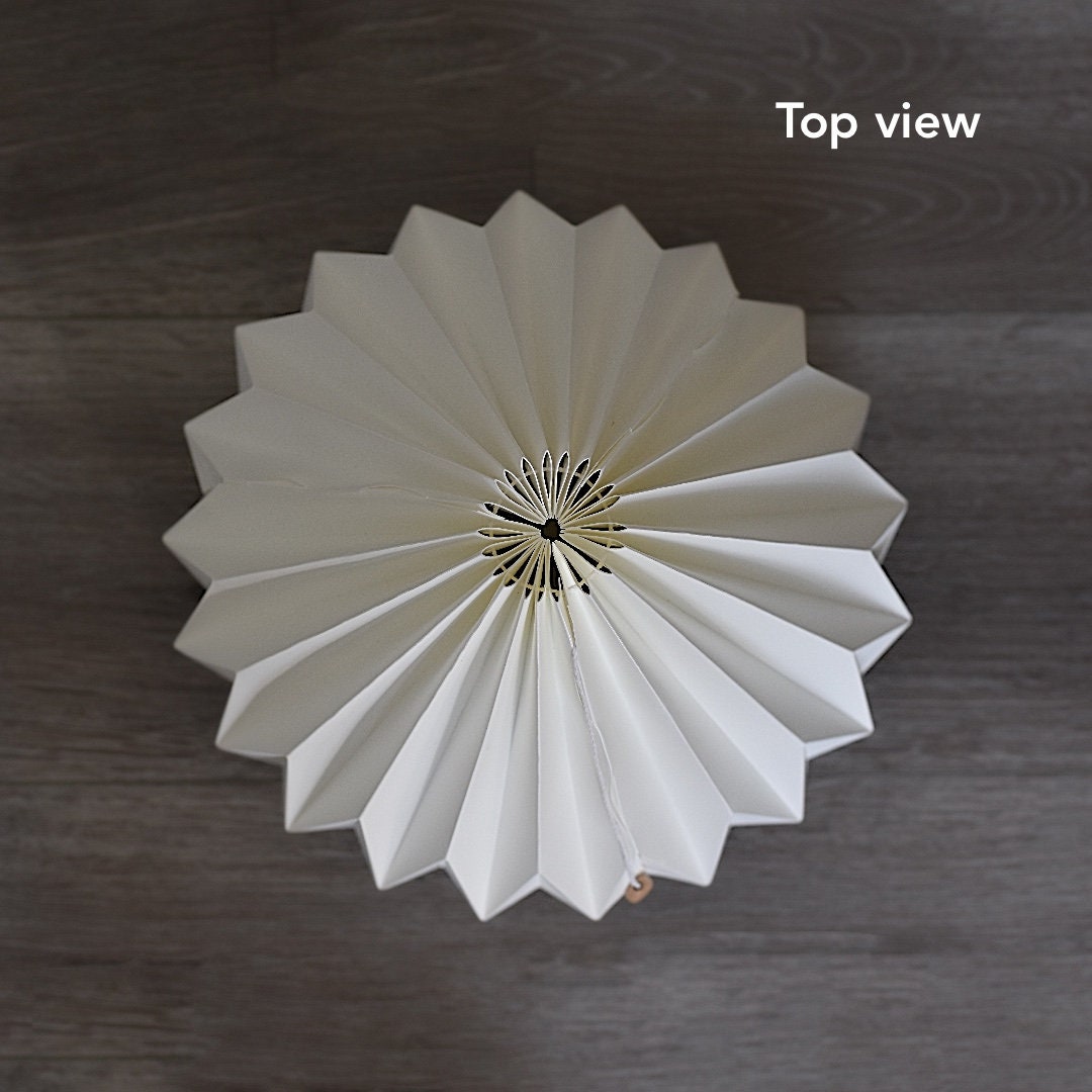 Large Origami Paper Lampshade Luma Linden White Pendant - Etsy
