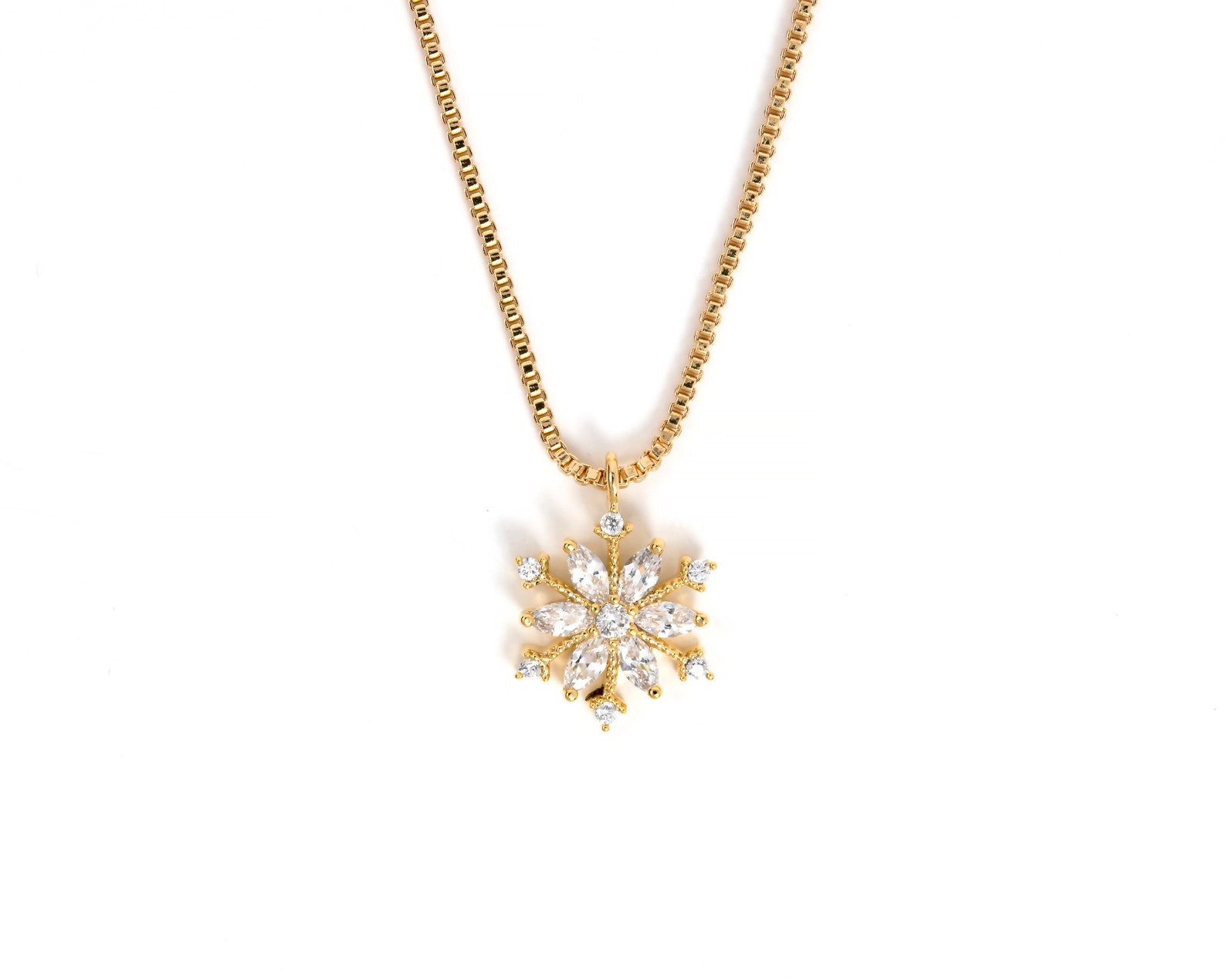 Snowflake Necklace/gold Snowflake Necklace/gold - Etsy