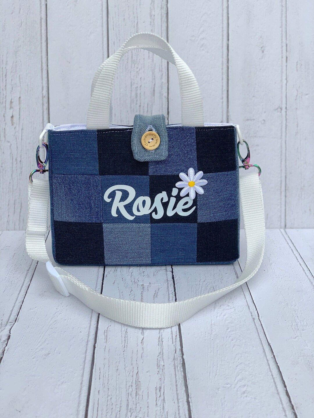 Patchwork Upcycled Denim Bag for Kids, Handmade, Birthday Gift for ...
