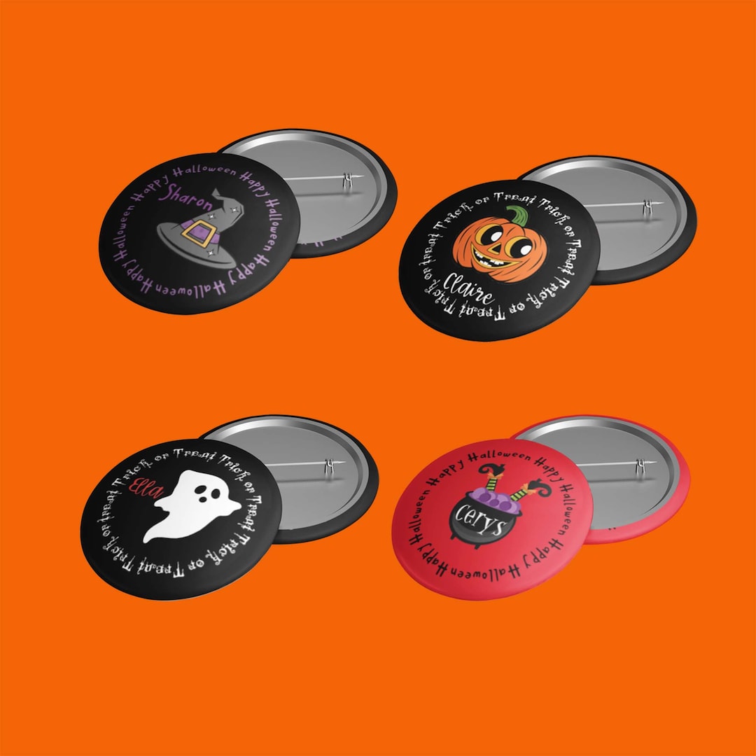 Personalised Halloween Badges for Kids, Kids Pin Badges, for Boys, for ...