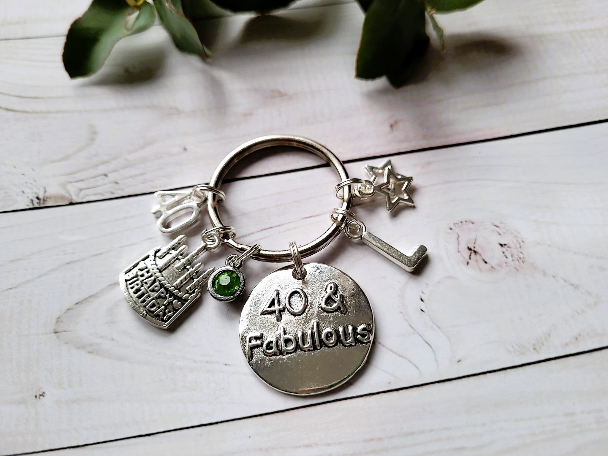 40 and Fabulous Keyring Gift, 40th Personalised Gift, 40th Birthday ...