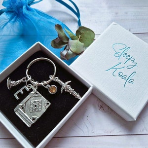 Personalised Wizard MERLIN Themed Keyring OR Bag Clip Gift, Spell Book ...