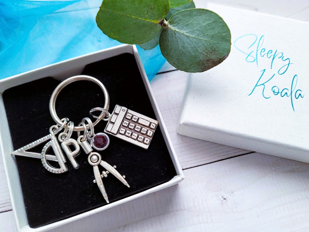 Maths Keyring or Bag Clip Personalised Gift, Mathematician Present ...