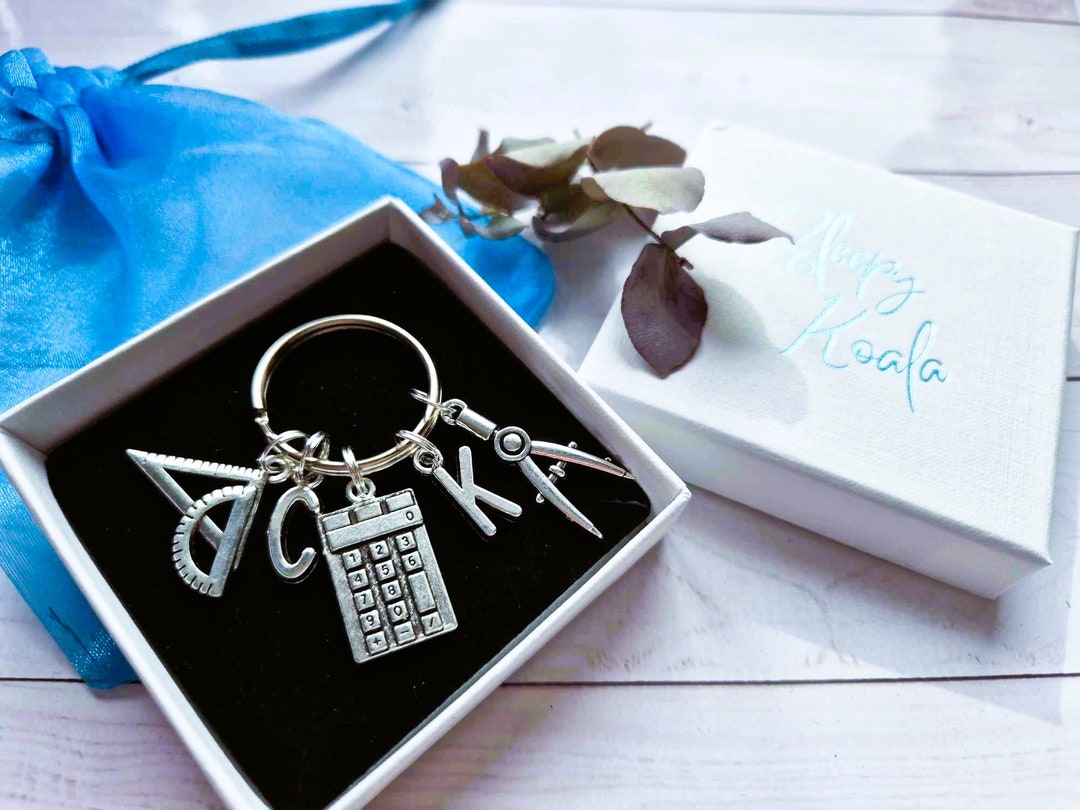 Maths Keyring or Bag Clip Personalised Gift, Mathematician Present ...