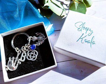 Personalised Scottish Flag Key Chain Keyring Luggage Tag Zipper Pull ...