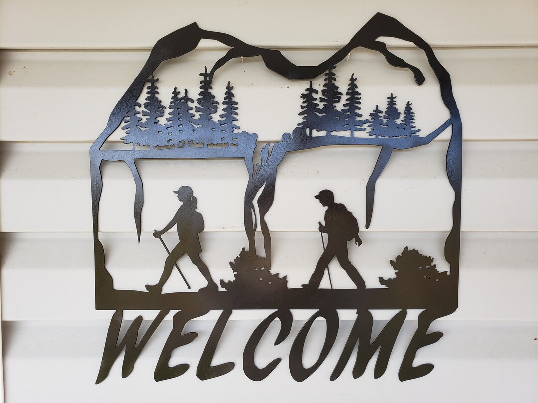 Waterfall Hikers Metal Sign - Etsy
