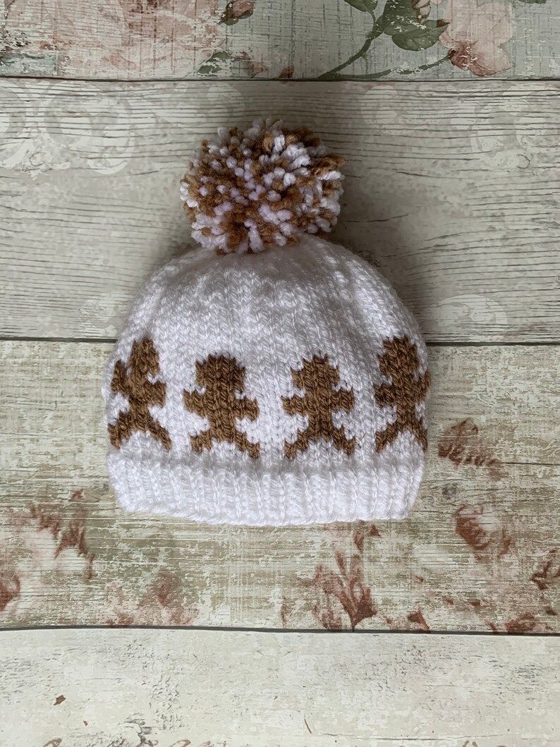 Knitting Pattern Christmas Baby Hat, Gingerbread Baby Hat, Christmas ...
