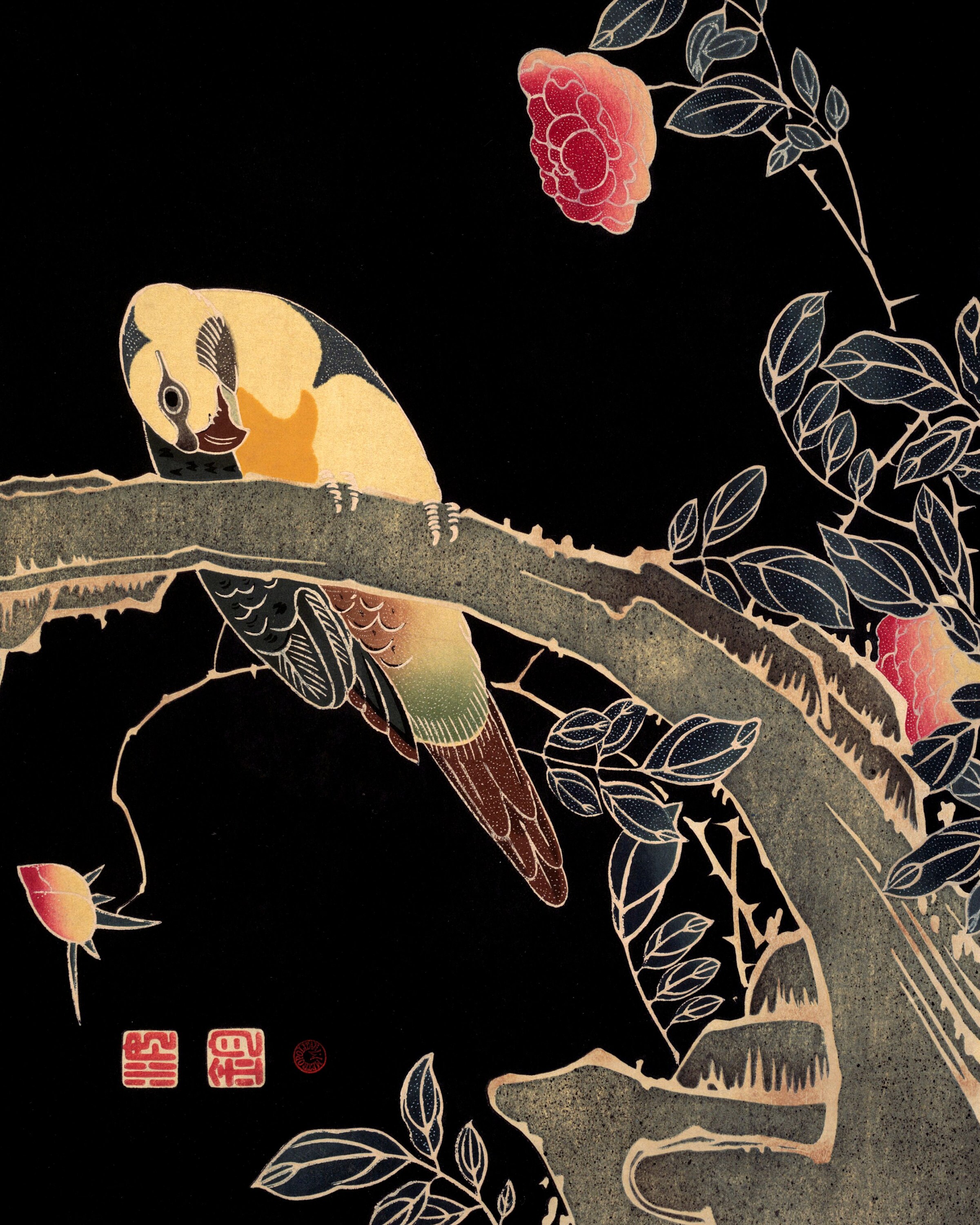 Bird PRINTABLE ART | Parrot by Lto Jakuchu | Vintage Japanese Art ...
