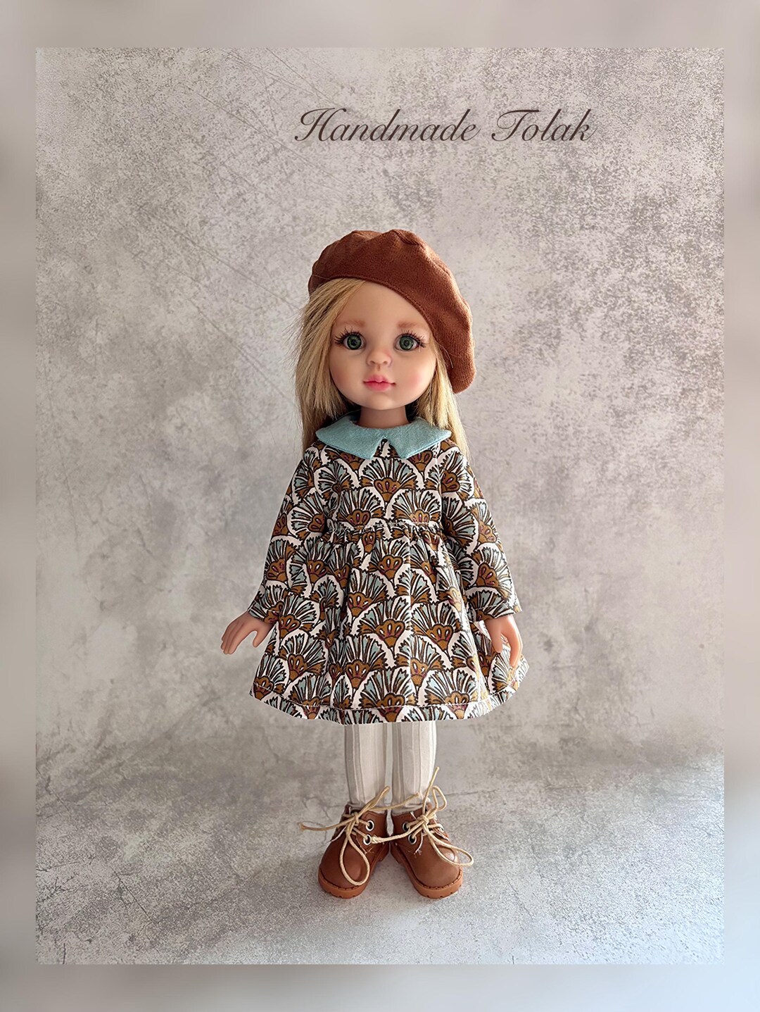 Handmade Clothes for Paola Reina Dolls 32cm, Dress, Beret, Tights ...