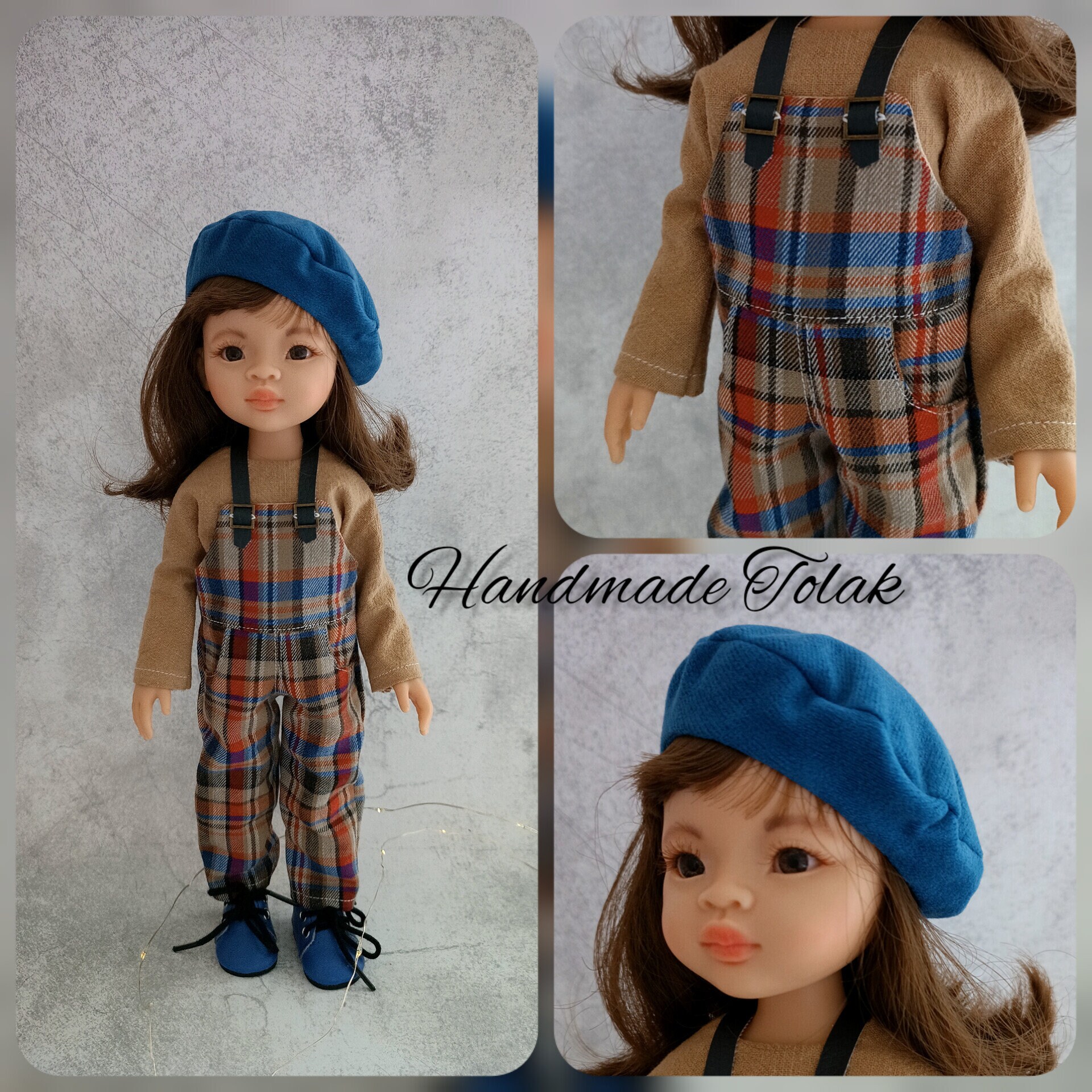Outfit Paola Reina 32cm 13 Blouse Dungaree Pants Beret - Etsy Australia