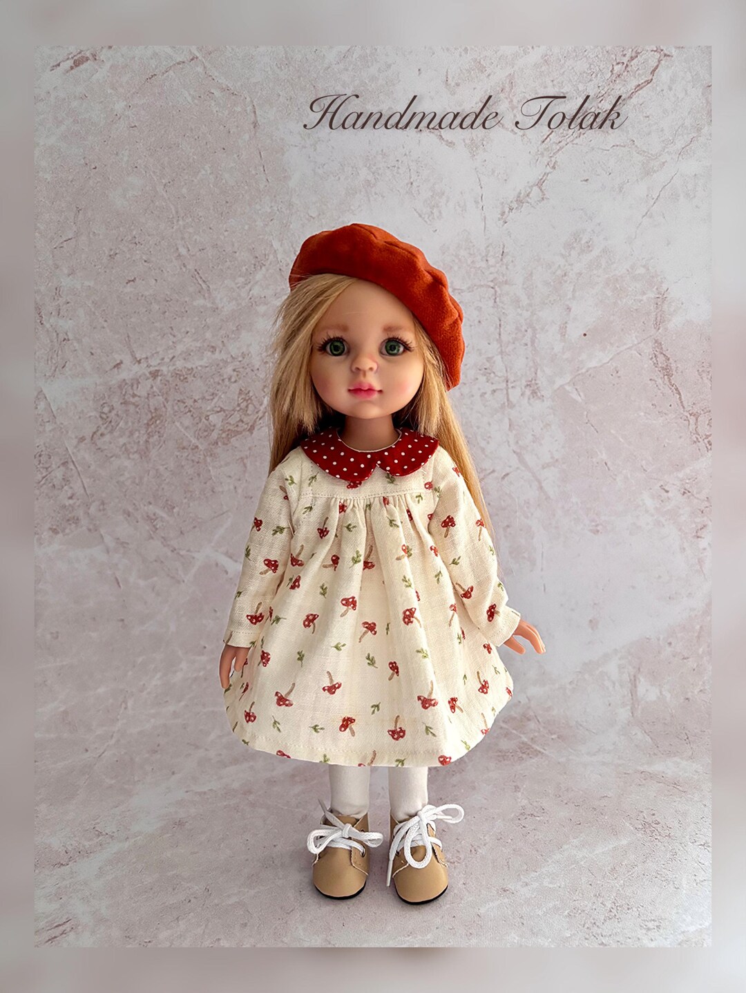 Handmade Clothes for Paola Reina Dolls 32cm, Dress, Beret, Tights ...