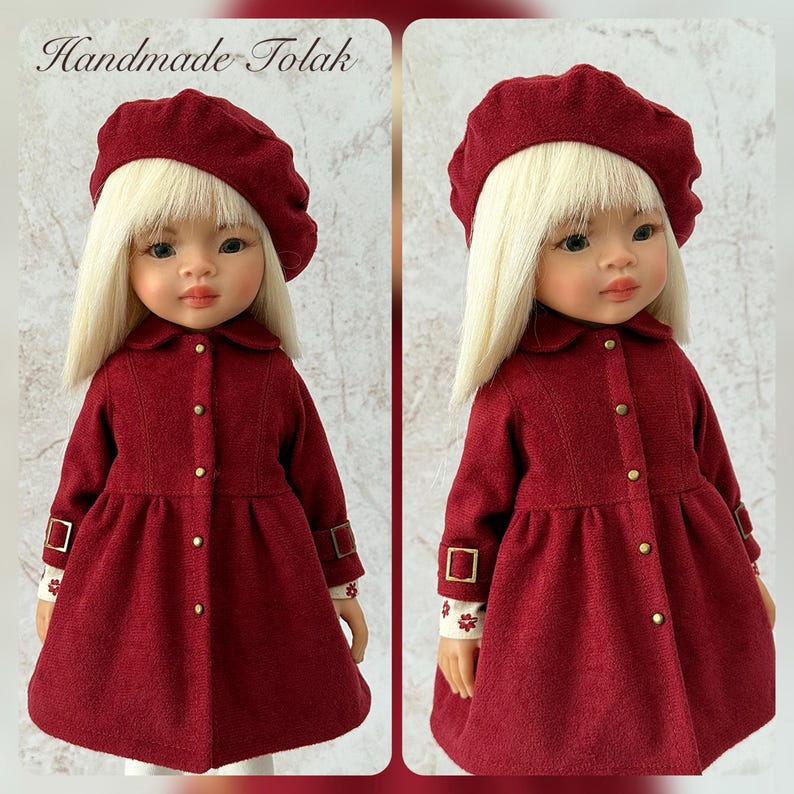 Clothes for Dolls Paola Reina 32cm Dress, Coat, Beret, Shoes Variants ...