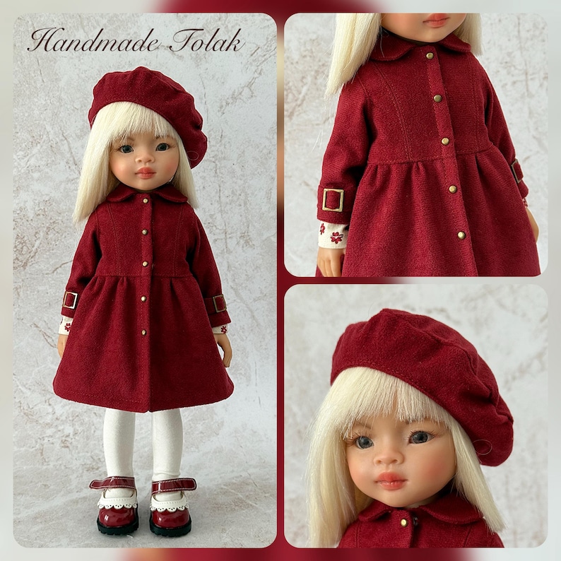 Clothes for Dolls Paola Reina 32cm Dress, Coat, Beret, Shoes Variants ...