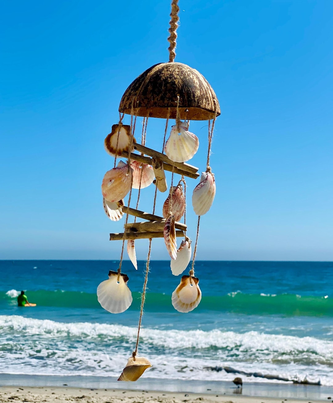 Coconut Shell Wind Chime, Sea Shell Wind Chime, Sea Shell Wind Chimes ...