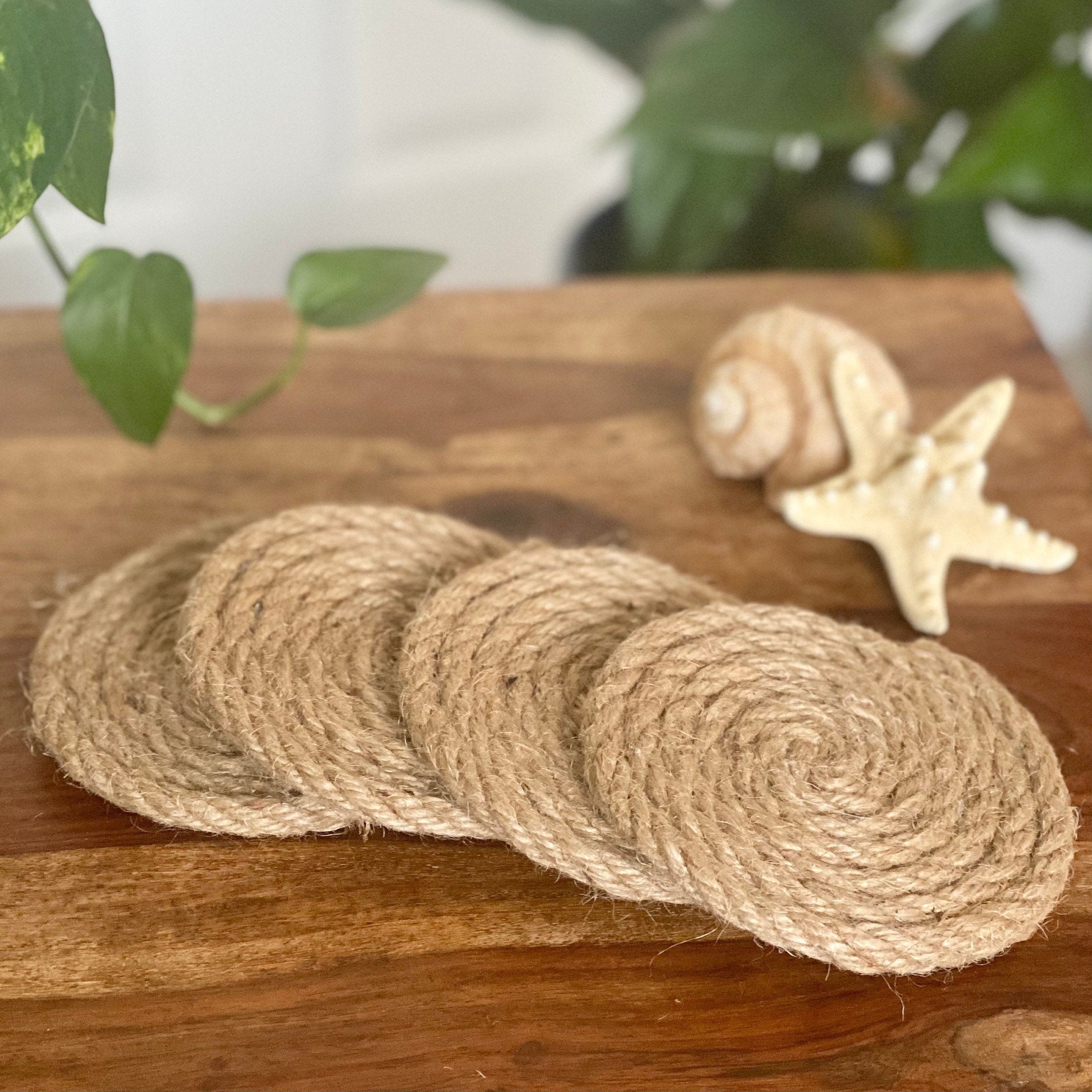 Jute Coasters Beach Coasters Set of 4 Coasters Beach Decor - Etsy Italia