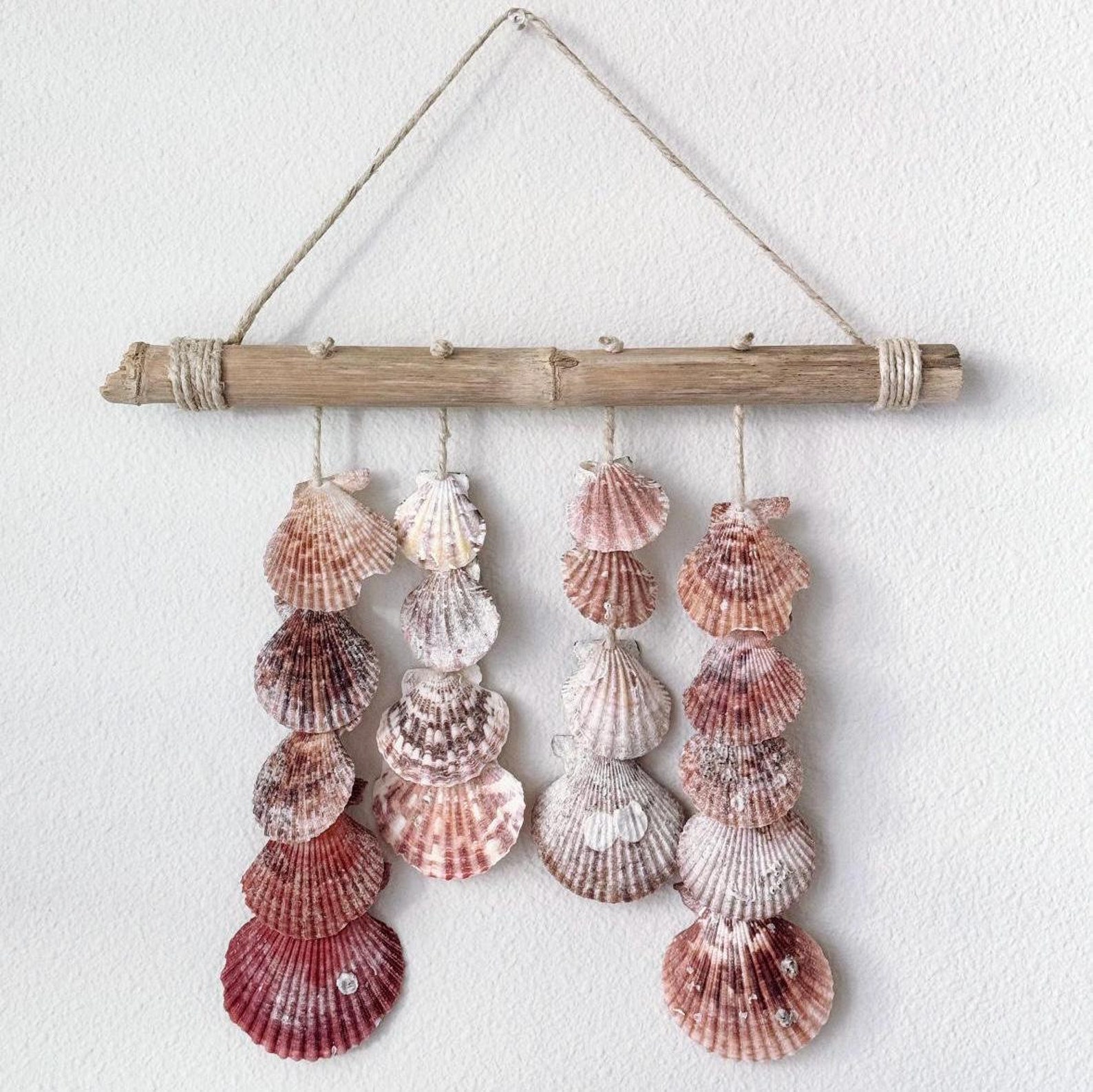 Sea Shell and Driftwood Wall Hanging, Sea Shell Mobile, Coastal Mobile ...