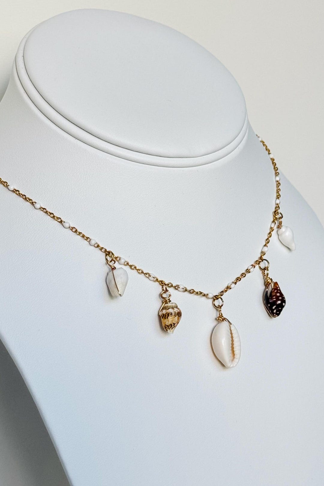 Sara's EXCLUSIVE, White Dots Beach Charm Necklace - TARNISH RESISTANT ...