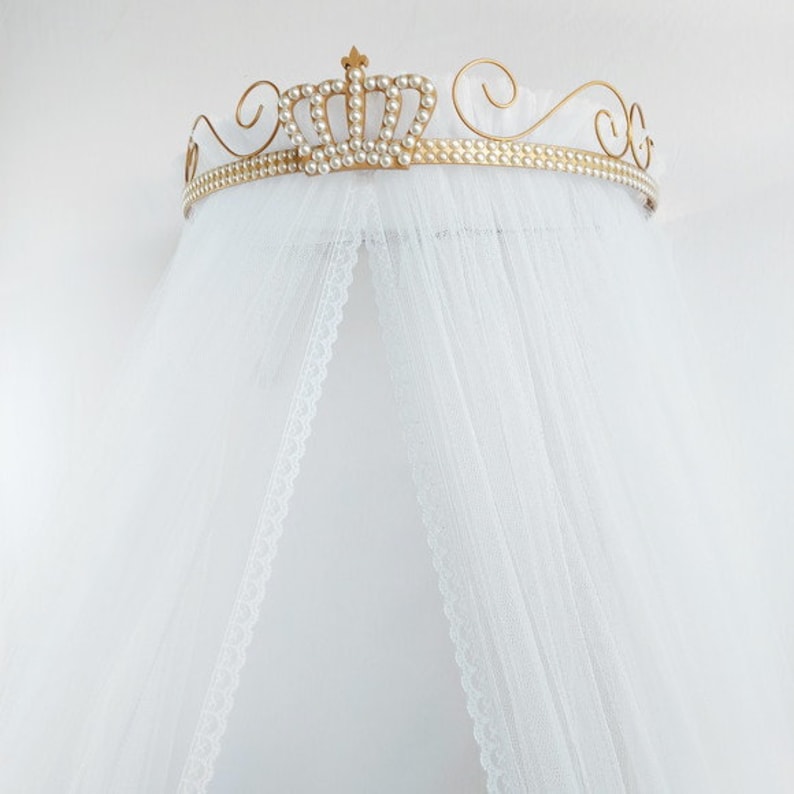 Gold Crown Canopy and Curtains or Silver for Bedroom - Etsy