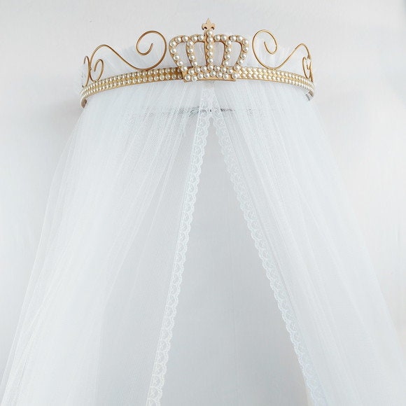 Gold Crown Canopy and Curtains or Silver for Bedroom - Etsy