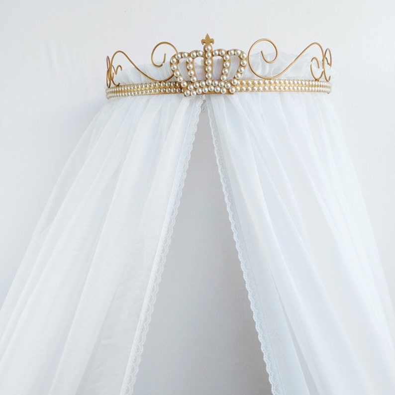 Gold Crown Canopy and Curtains or Silver for Bedroom - Etsy