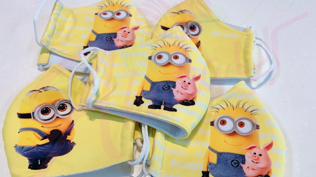Minions Kid Face Mask - Cartoon Kid Face Mask - Washable Children Kids ...