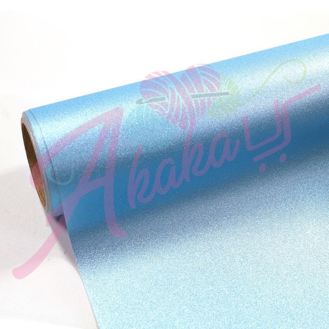 Sky Blue Glitter Vinyl for Any Cutters | Glitter Vinyl | Permanent ...