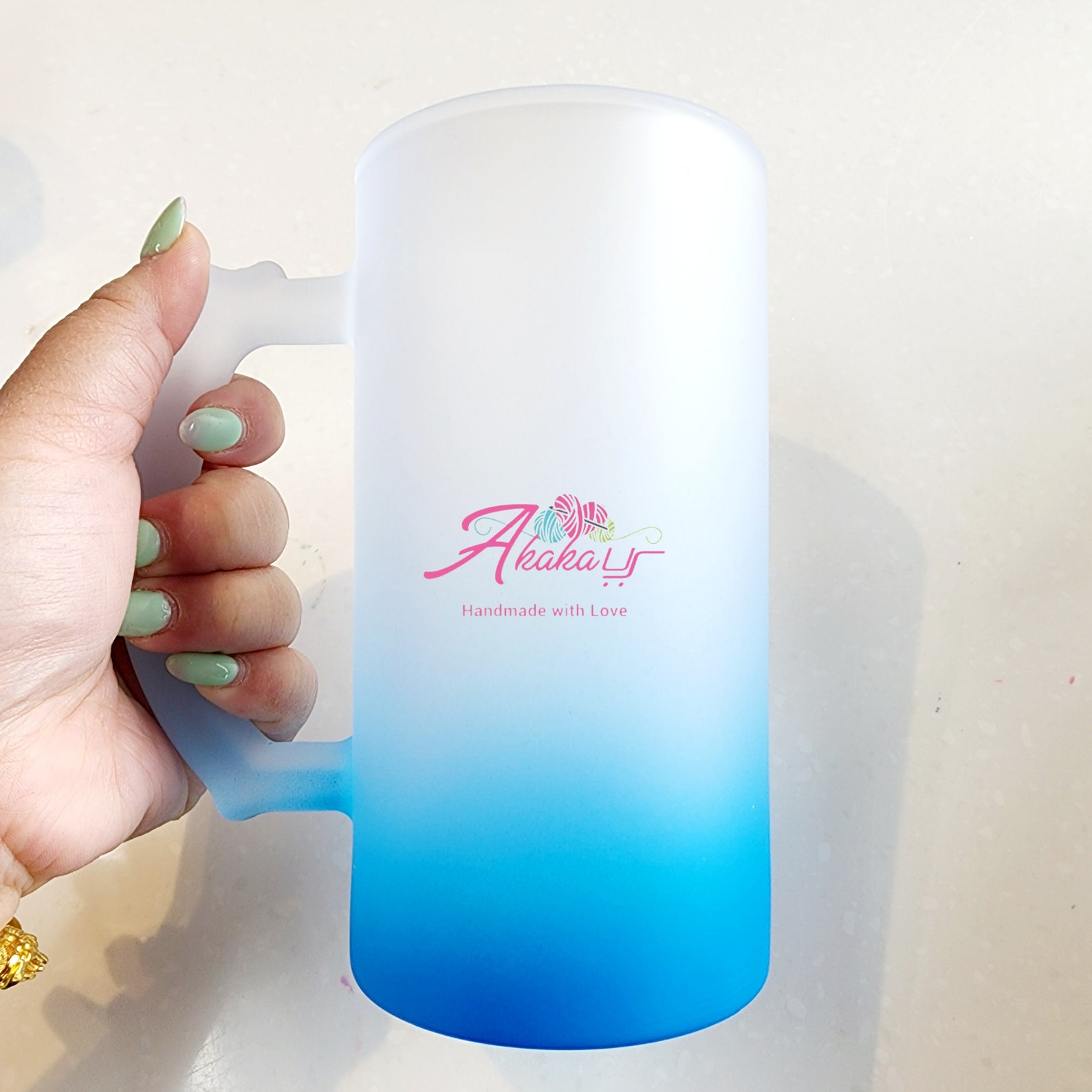 Beer Mug 16 Oz Frosted Gradient Beer Mug, Sublimation Beer Mug ...