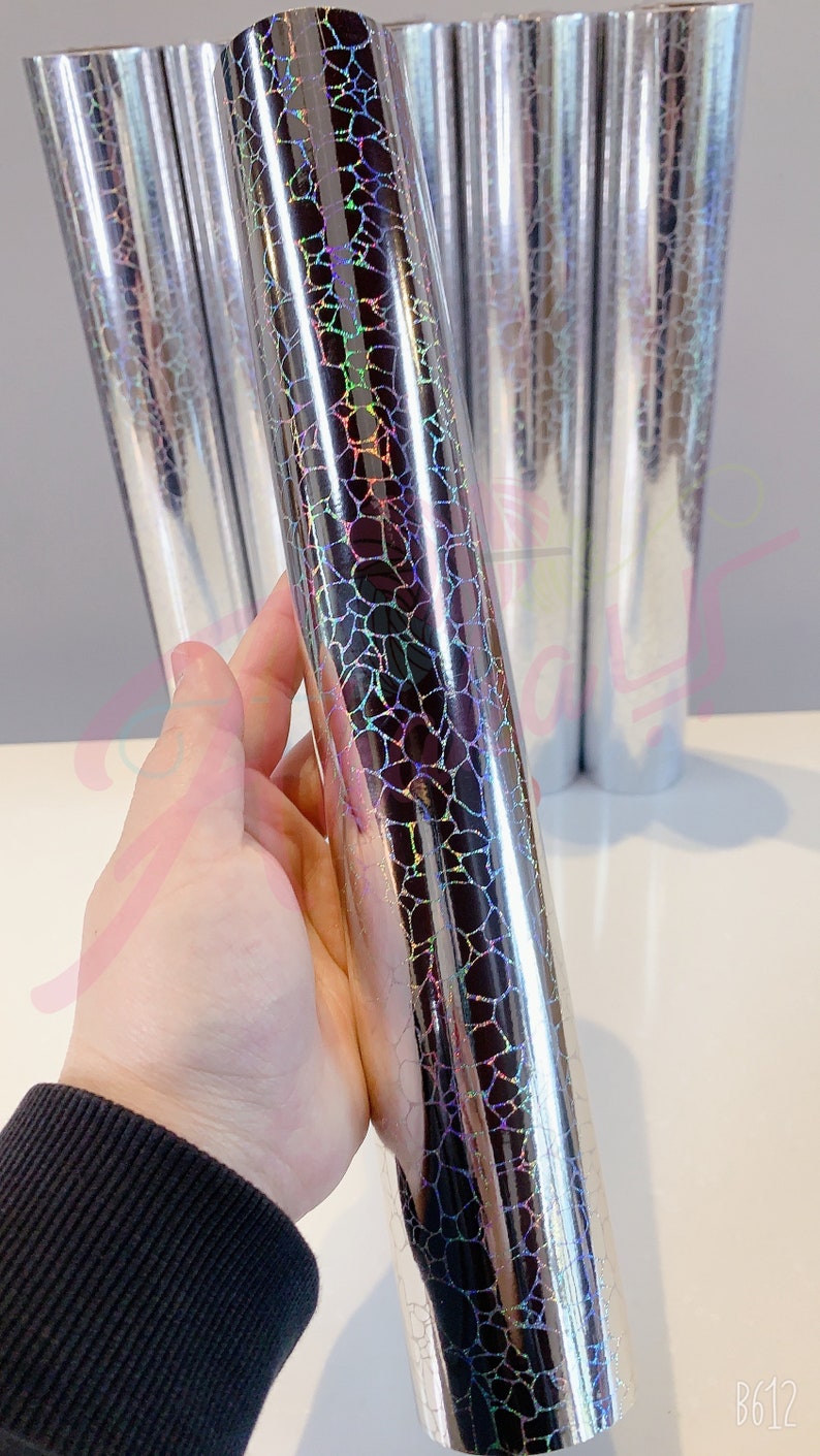 Silver Holographic Stone Vinyl for Cricut, Silhouette, Cutters ...