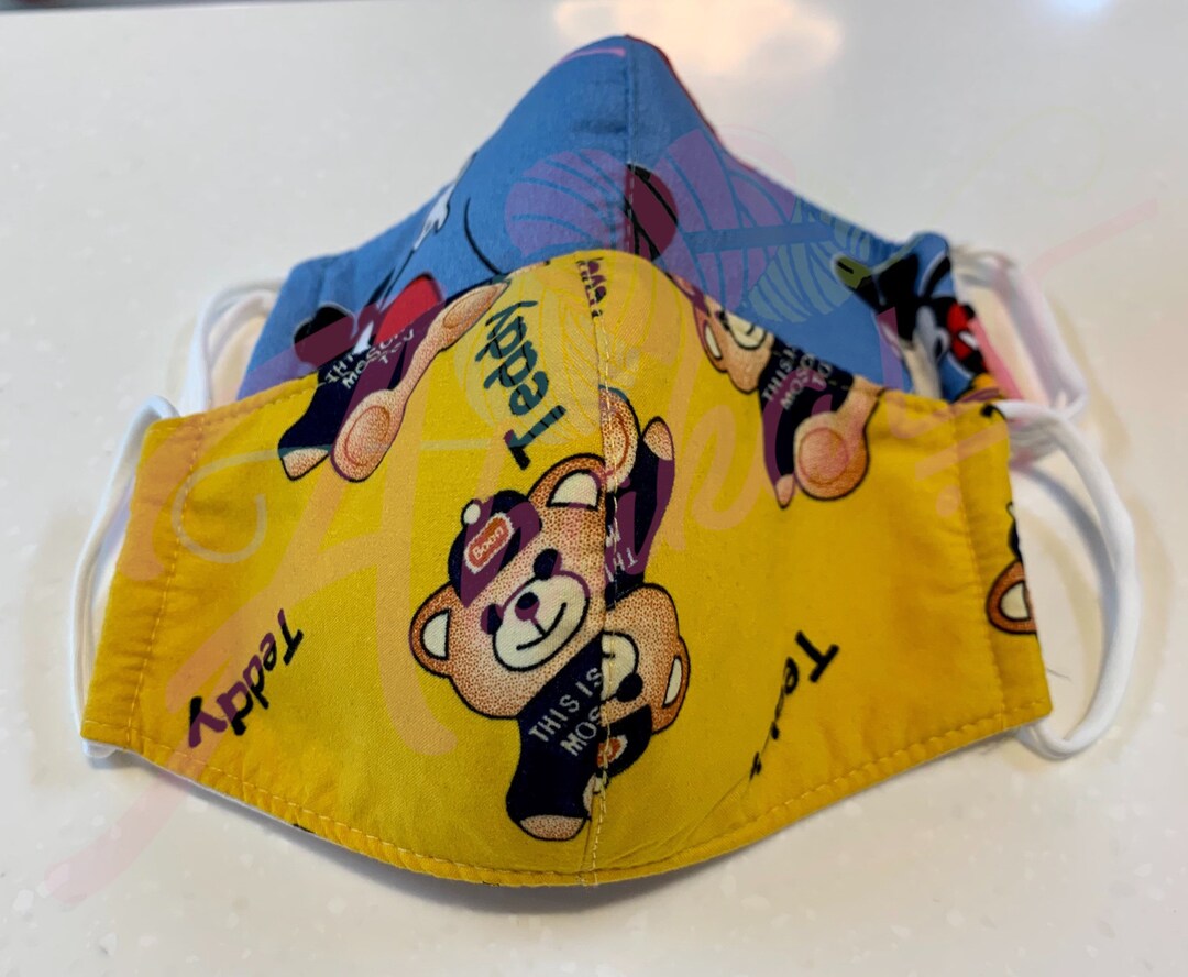 Teddy Bear Kid Face Mask - Washable Children Kids Face Mask ...