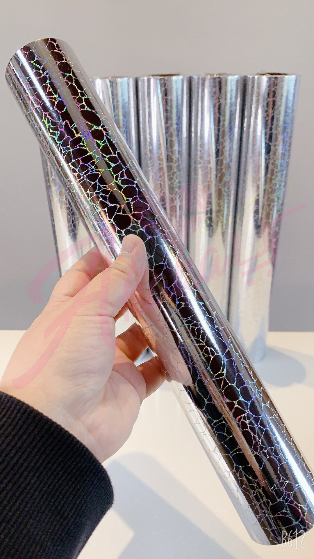 Silver Holographic Stone Vinyl for Cricut, Silhouette, Cutters ...