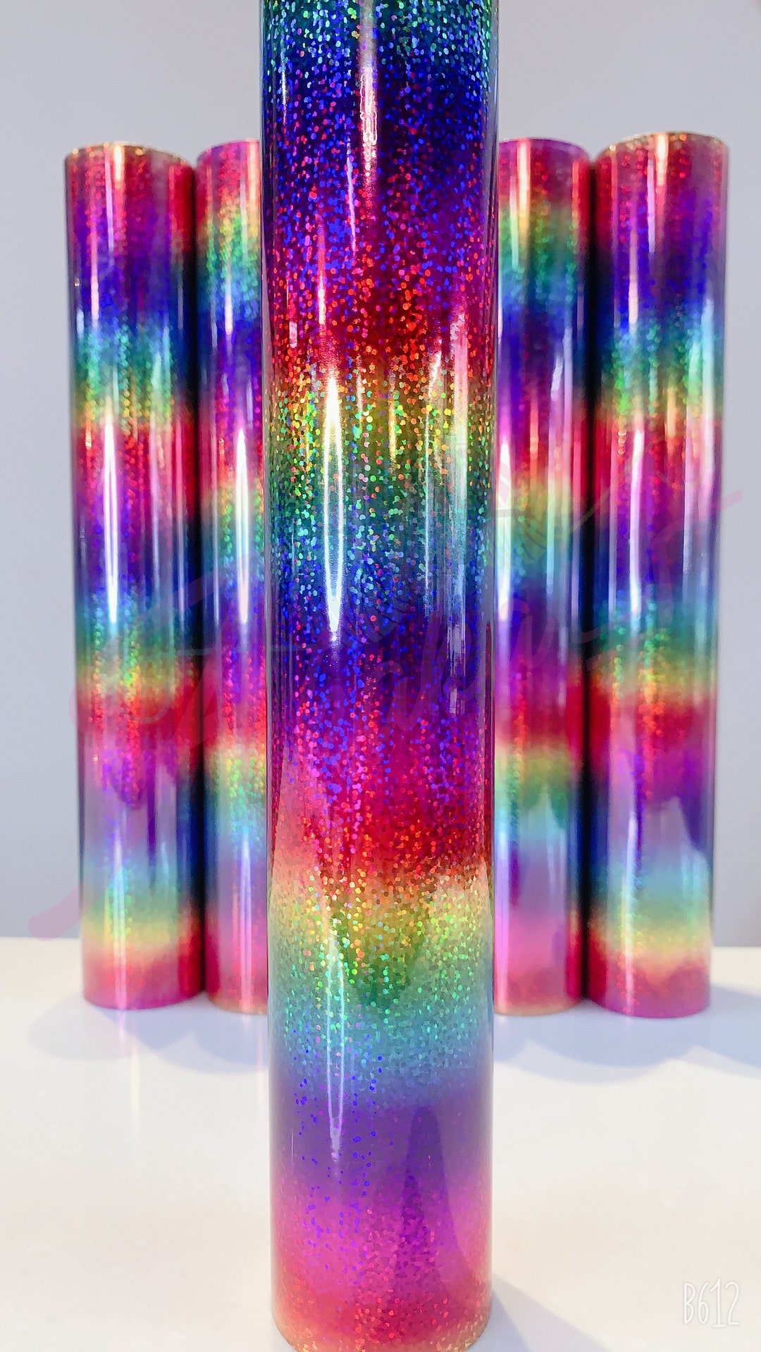 Glitter Rainbow Holographic Vinyl for Cricut, Silhouette, Cutters ...