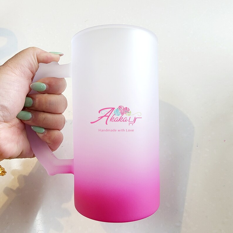 Beer Mug 16 Oz Frosted Gradient Beer Mug, Sublimation Beer Mug ...