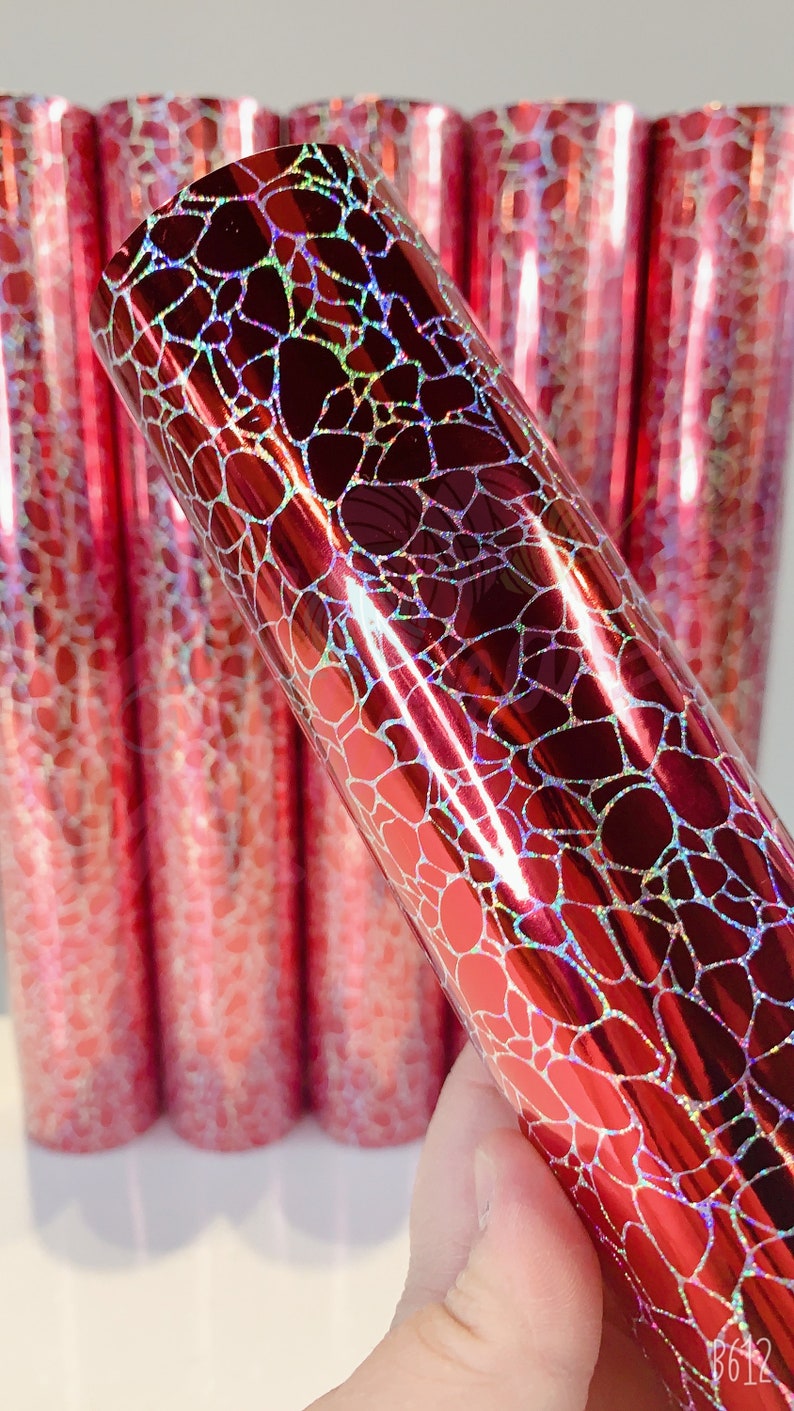 Red Holographic Stone Vinyl for Cricut, Silhouette, Cutters | Permanent ...