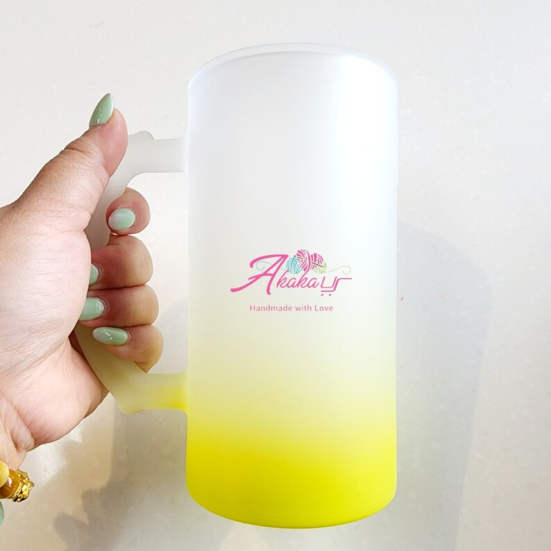 Beer Mug 16 Oz Frosted Gradient Beer Mug, Sublimation Beer Mug ...