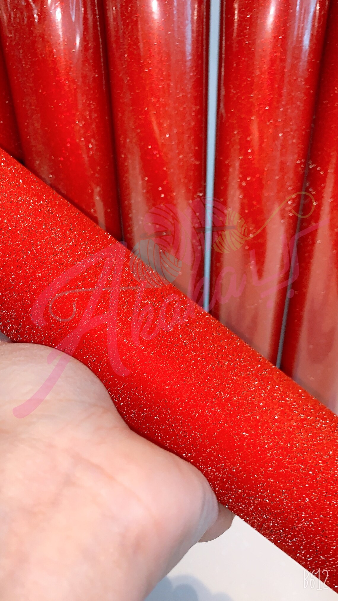 Red Glitter Vinyl for Any Cutters Glitter Vinyl Permanent | Etsy