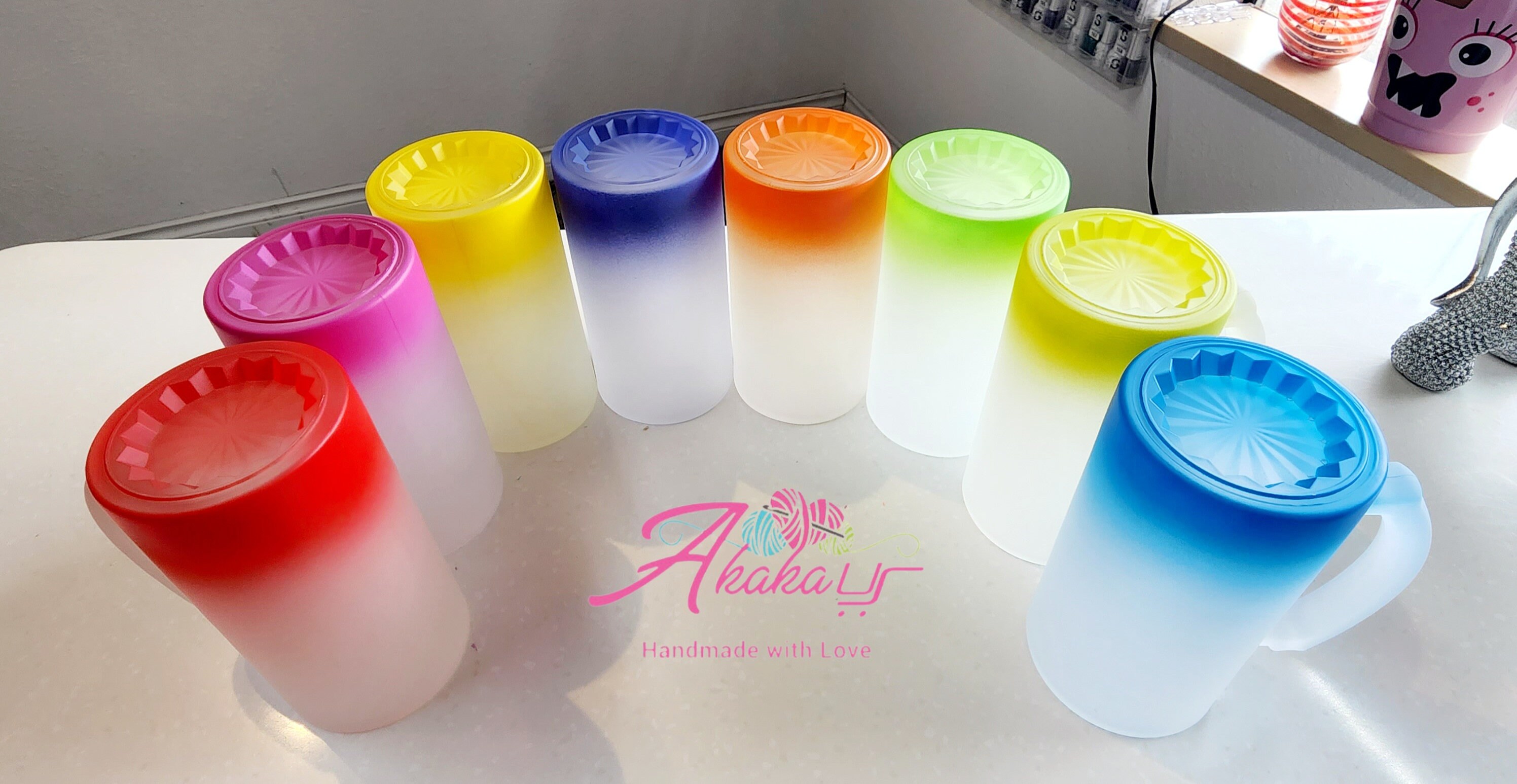 Beer Mug 16 Oz Frosted Gradient Beer Mug, Sublimation Beer Mug ...