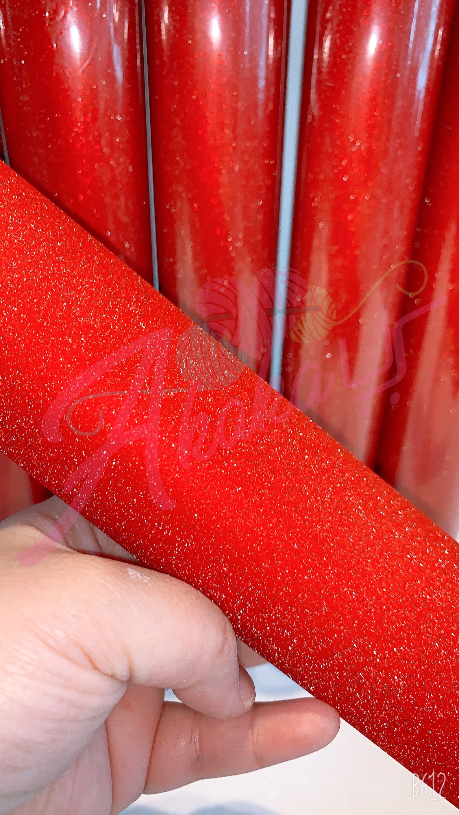 Red Glitter Vinyl for Any Cutters Glitter Vinyl Permanent - Etsy