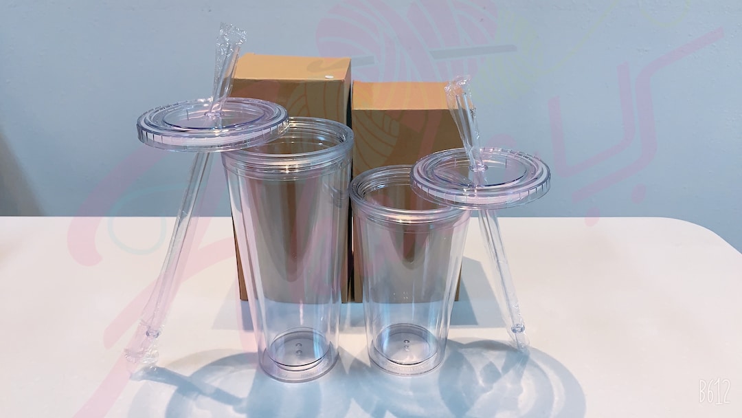 24oz Clear Tumbler | Clear Blank Tumbler With Straw | Customizable ...