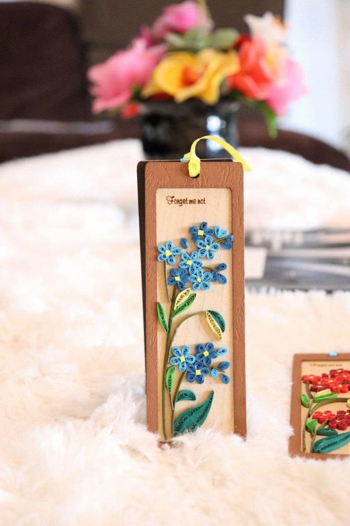 Ochna Flower Quilling Bookmark Handmade With Love Idea for - Etsy