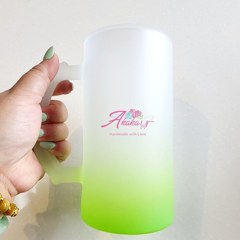 Beer Mug 16 Oz Frosted Gradient Beer Mug, Sublimation Beer Mug ...
