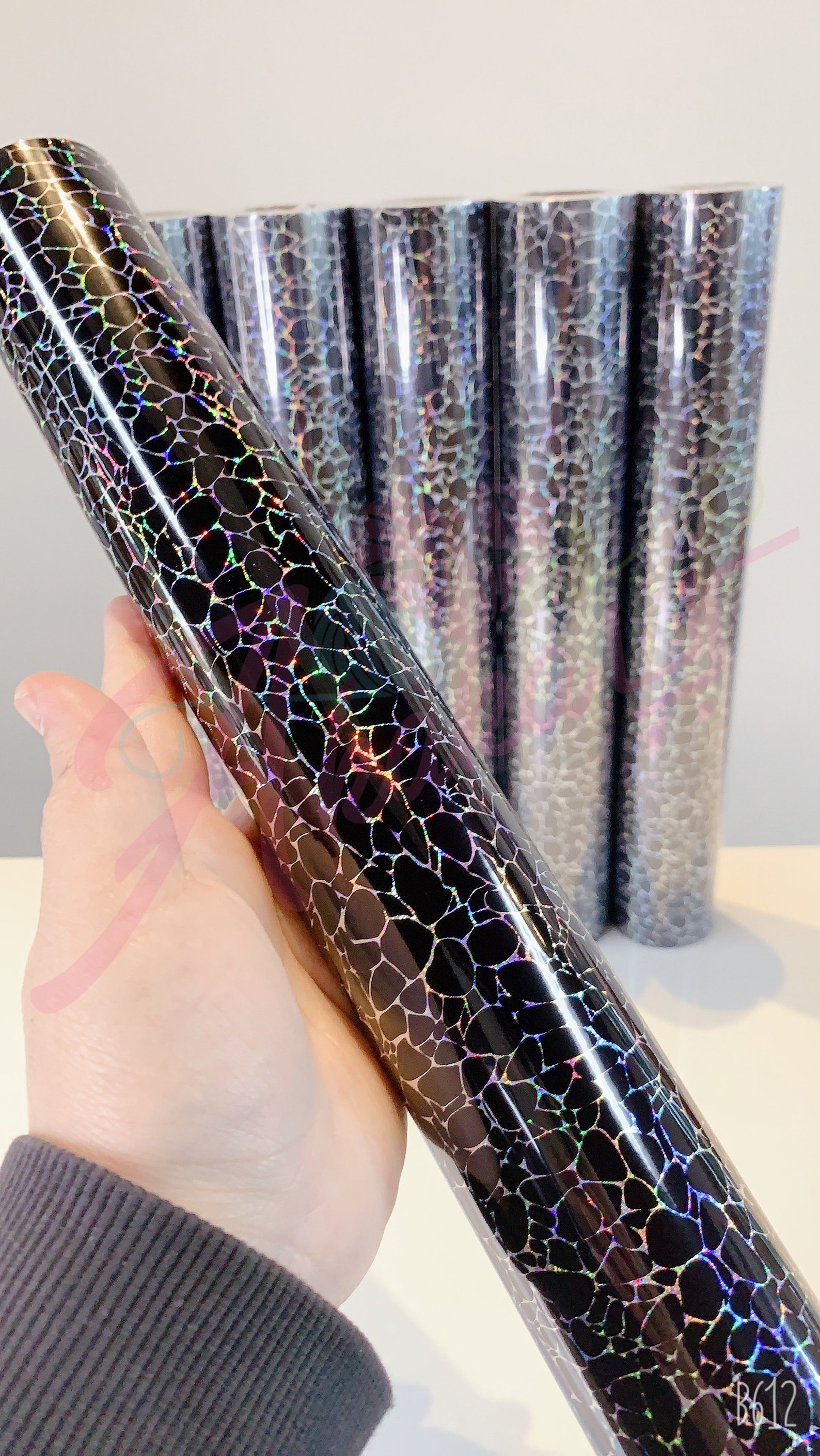 Black Holographic Stone Vinyl for Cricut Silhouette Cutters - Etsy