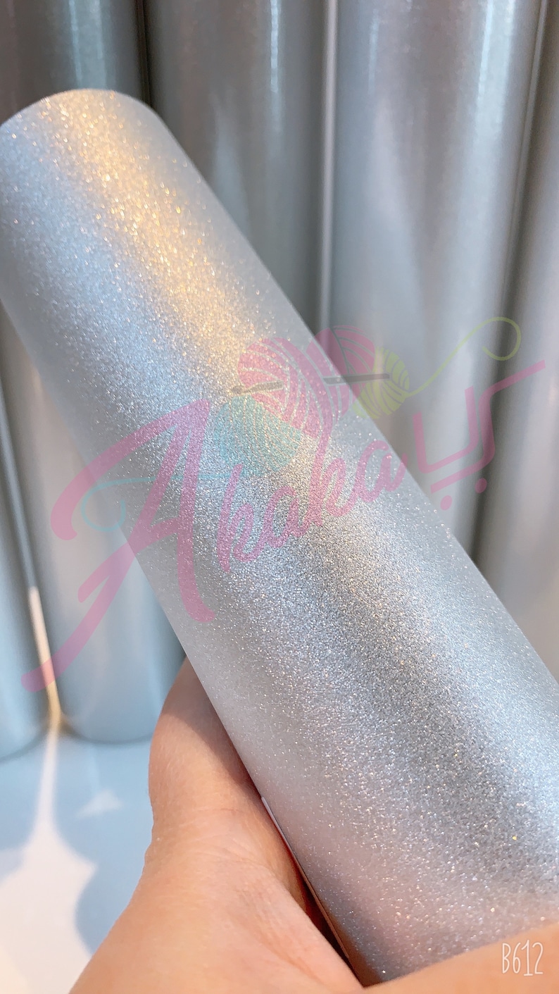 Silver Glitter Vinyl for Any Cutters Glitter Vinyl | Etsy