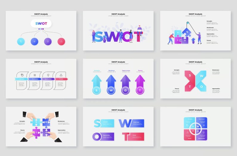 SWOT Analysis Templates Diagrams for Powerpoint, Illustrator, Keynote ...