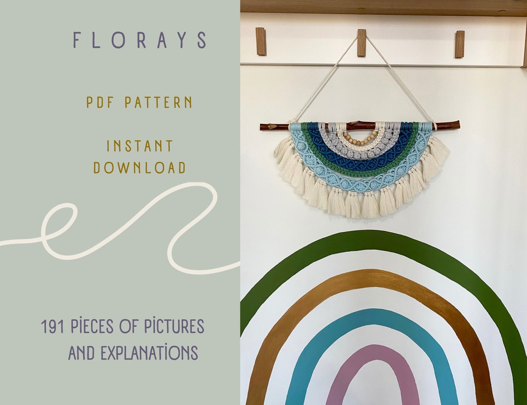 Tutorial PDF for Macrame Half Mandala Pattern, Semi Circular Wall ...