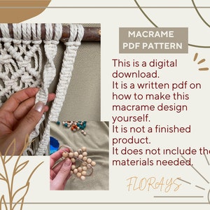 Macrame Tutorial, Beginner Level, Macrame Photo Wall Display, Macrame Photo Hanger, Macrame Bow ...