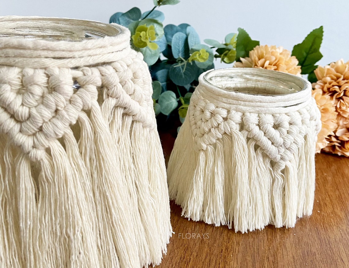 Macrame Jar Cover PDF Pattern, Macrame Tutorial, Macrame Hanging ...